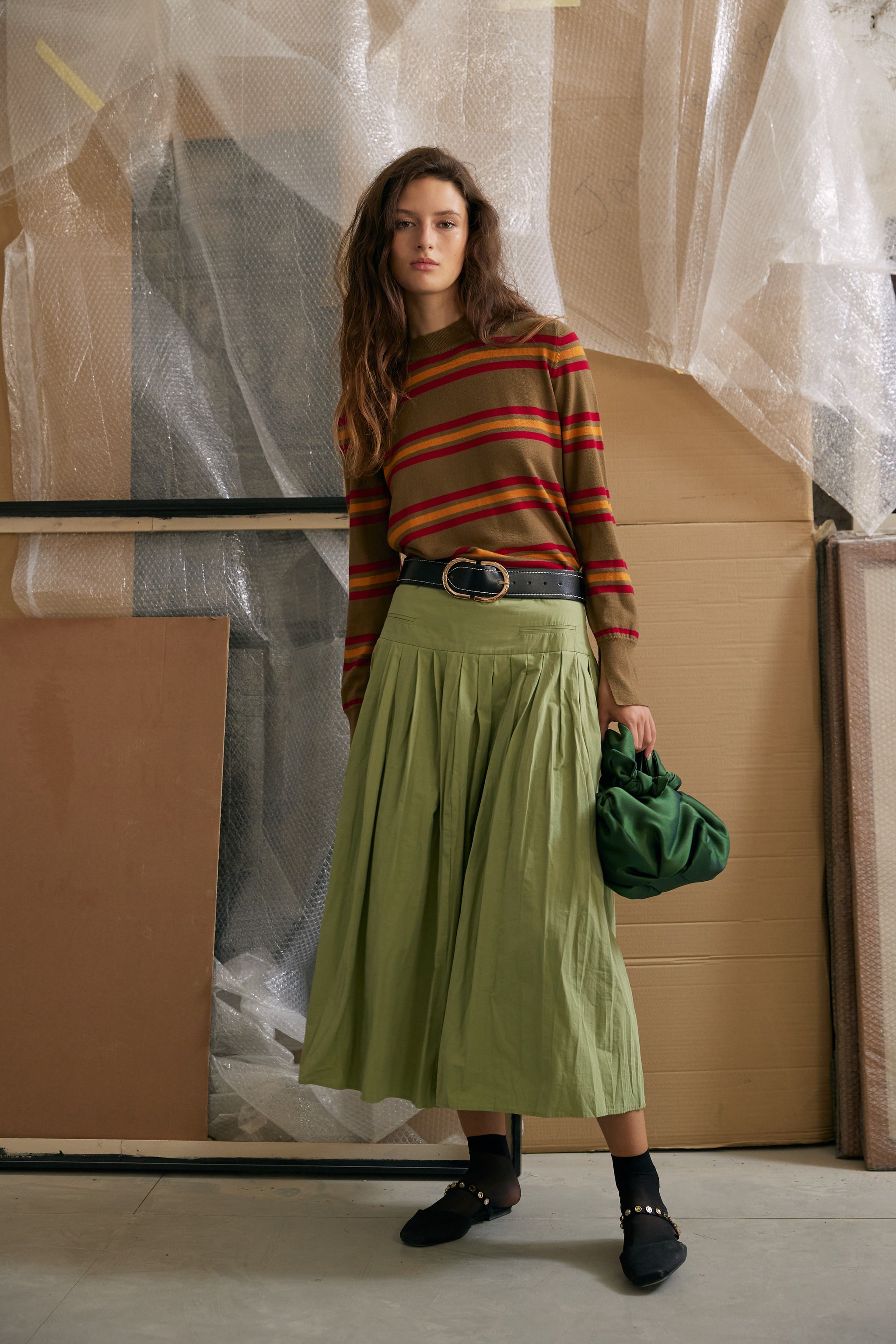 Lionel Striped Sweater Beige - Laia Alen